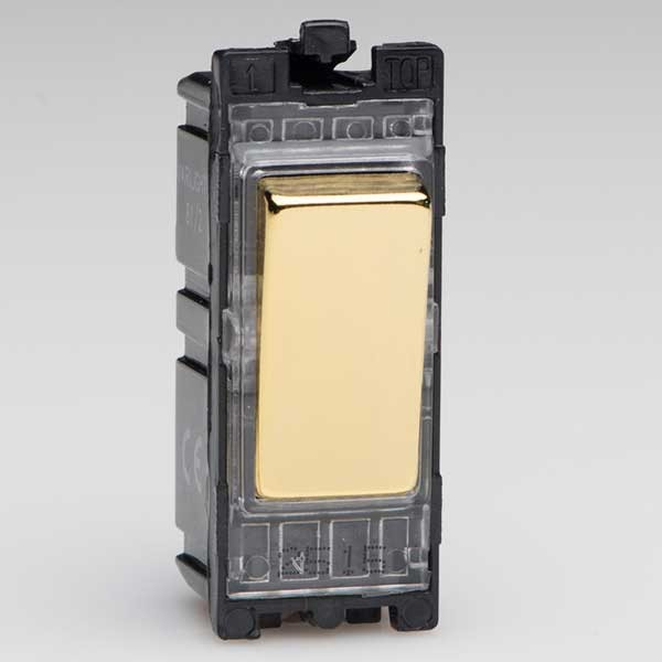 Varilight PowerGrid Polished Brass 10A Multi-Way Push Retractive Switch ...