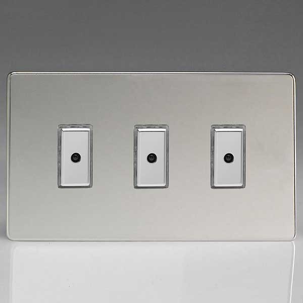 Varilight 3 Gang 0-100W Remote/Tactile Master Dimmer (JDCE103S) | UKES