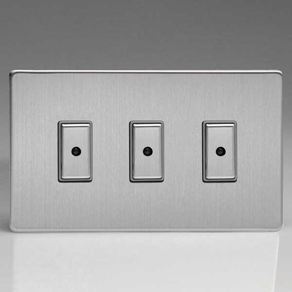 Varilight 3 Gang 0-100W Remote/Tactile Master Dimmer (JDSE103S) | UKES
