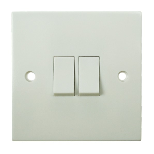 BG White PVC Double 2 Way Switch, Switches and Sockets, UK Electrical ...