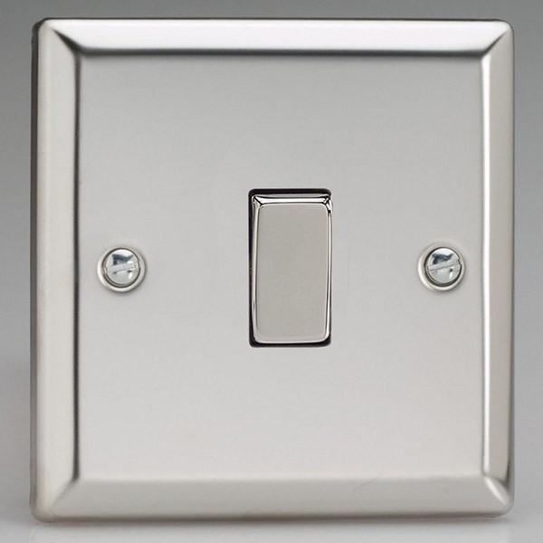 Varilight Classic Mirror Chrome 1 Gang 10A 2 Way Switch (XC1D) | UKES