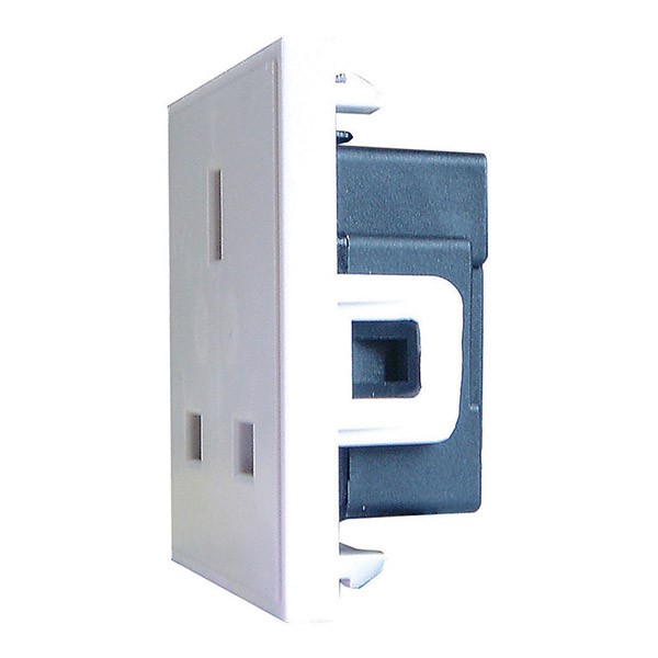 Click New Media Polar White 13A UK Socket Module | UKES