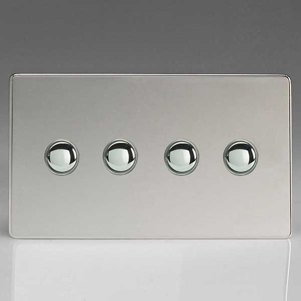 Varilight 4 Gang 6A 2 Way Push-On/Off Impulse Switch (XDCP4S) | UKES