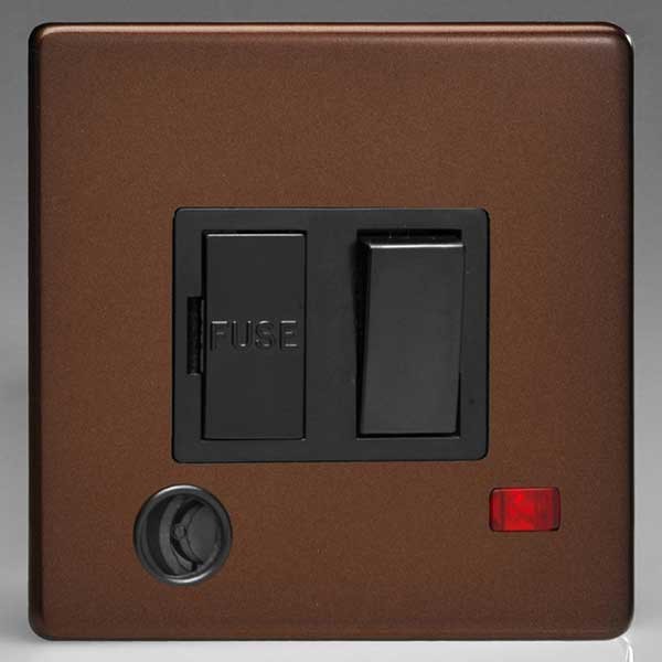 Varilight Screwless Mocha 13A Switched Fused Spur with Neon, Flex ...