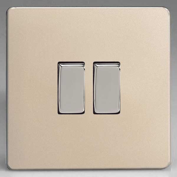 Varilight Screwless 2 Gang 10A Intermediate Switch (XDN77S) | UKES