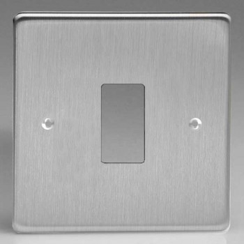 Varilight PowerGrid Brushed Steel 1 Gang Faceplate | UKES