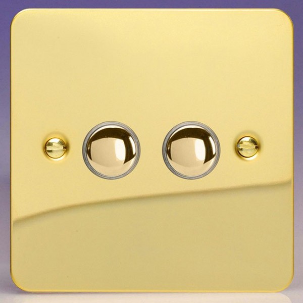 Varilight 2 Gang 6A 2 Way Push-On/Off Impulse Switch (XFVP2) | UKES