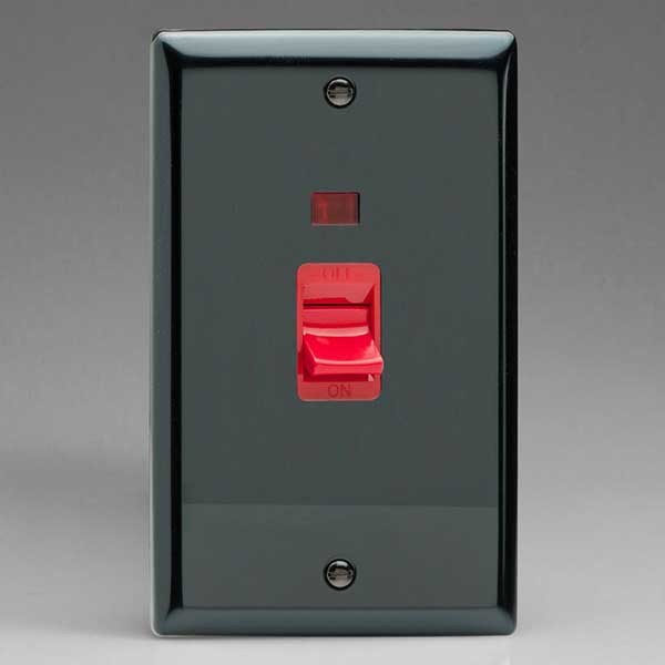 Varilight Classic 2 Gang 45A Cooker Switch, Neon (XI45N) | UKES