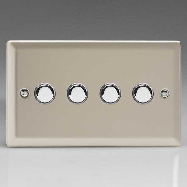 Varilight 4 Gang 6A 2 Way Push-On/Off Impulse Switch (XNP4) | UKES