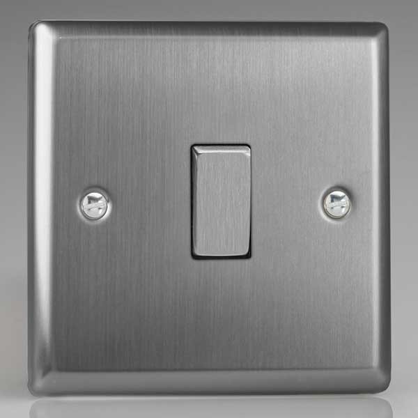 Varilight Classic Brushed Steel 1 Gang 10A 2 Way Switch | UKES