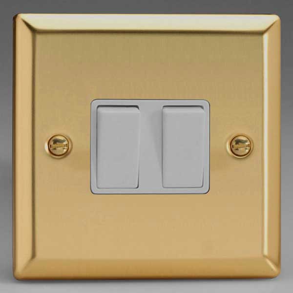Varilight 2 Gang 10A Intermediate Switch, White Insert (XV77W) | UKES