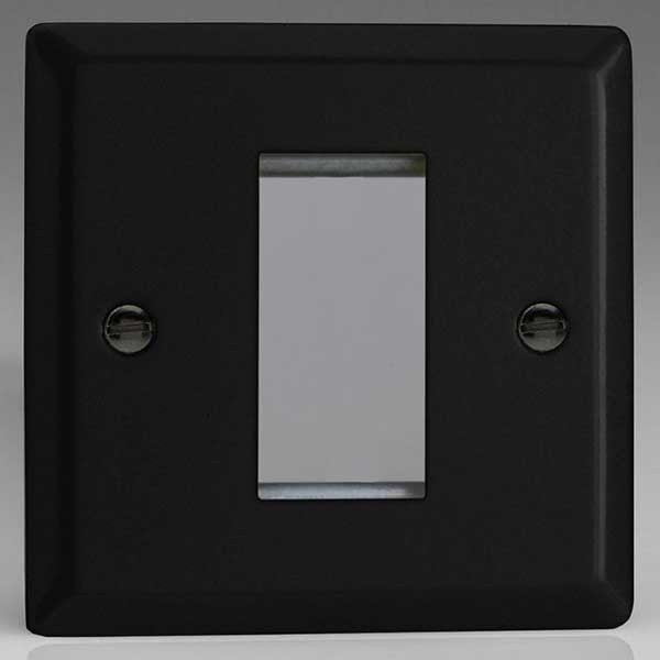 Varilight Urban/Vogue Matt Black 1 Gang Single Aperture DataGrid ...