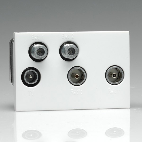 Varilight Satx2/TV/Screened Return/FM +DAB Socket Module (Z2G5XW) | UKES