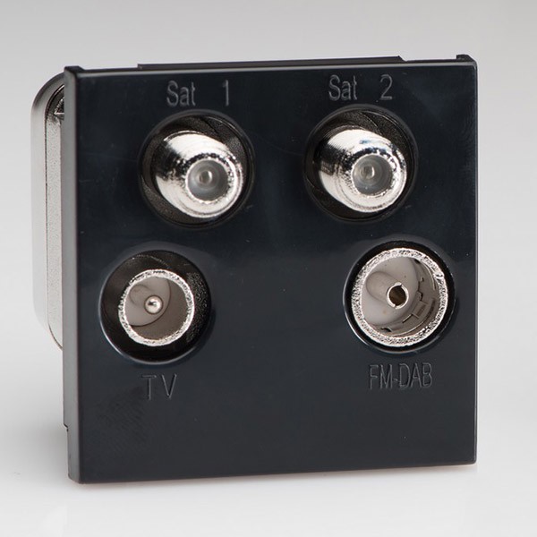 Varilight DataGrid Black Quadplex TV/Sat/FM +DAB Socket Module ...