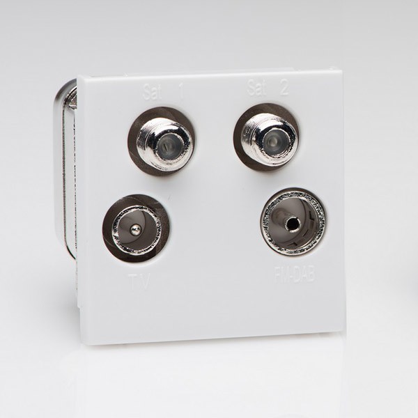 Varilight DataGrid White Quadplex TV/Sat/FM +DAB Socket Module ...