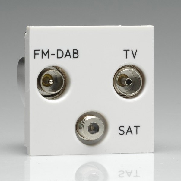 Varilight DataGrid White Triplex TV/Sat/FM +DAB Socket Module - 50x50mm ...