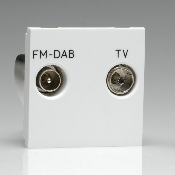 Varilight DataGrid White Diplex TV/FM Socket Module - 50x50mm | UKES