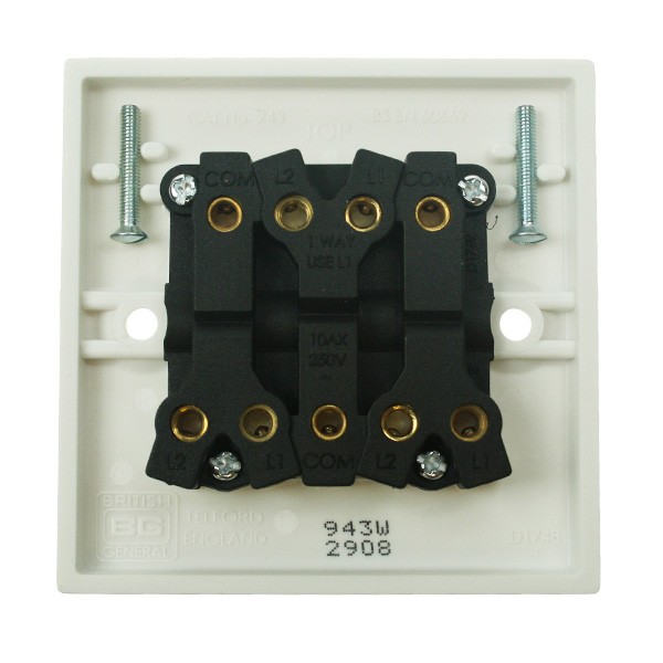 BG White PVC 3 Gang 2 Way Switch, Switches and Sockets, UK Electrical ...