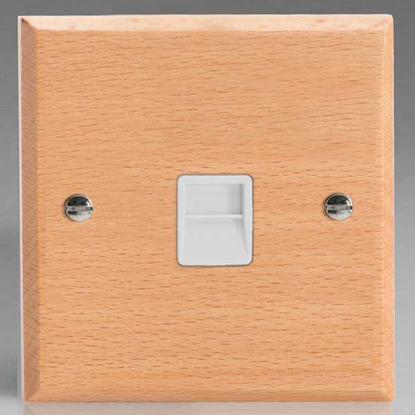 Varilight 1 Gang Telephone Master Socket, White Insert (XKTMBEW) | UKES