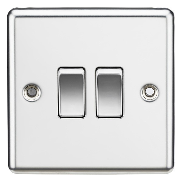 Knightsbridge Rounded Edge 10A 2 Gang 2 Way Switch (CL3PC) at UKES