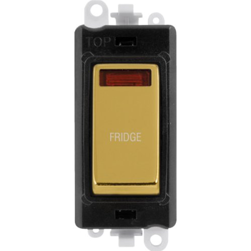 Click GridPro Polished Brass 20AX Double Pole Fridge Switch Module with ...