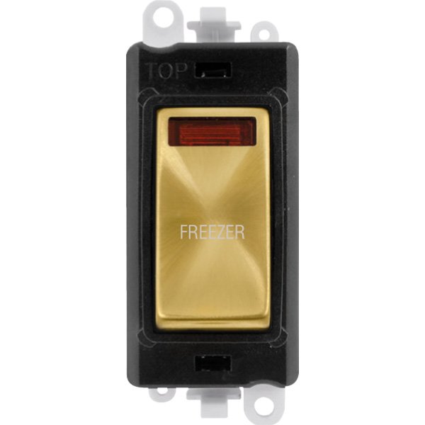 Click GridPro Satin Brass 20AX Double Pole Freezer Switch Module with ...