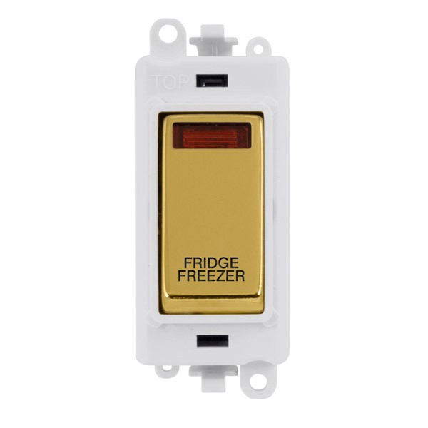 Click GridPro Polished Brass 20AX Double Pole Fridge Freezer Switch ...