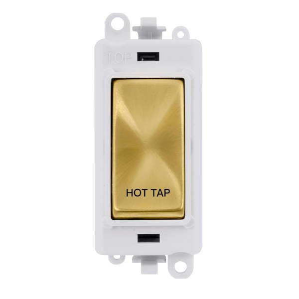 Click GridPro Satin Brass 20AX Double Pole Hot Tap Switch Module with ...