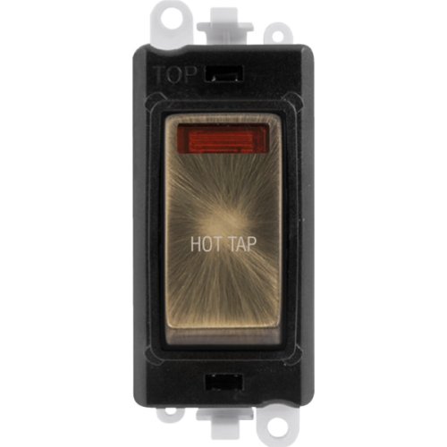 Click GridPro Antique Brass 20AX Double Pole Hot Tap Switch Module with ...