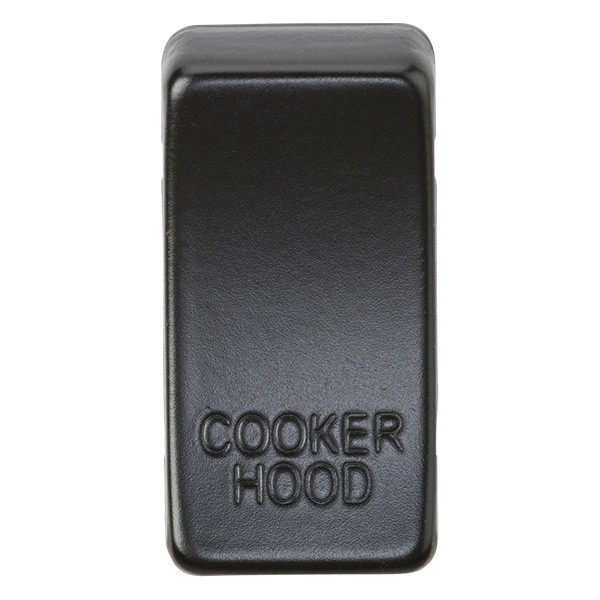 Knightsbridge Grid Matt Black Module Rocker Switch Cover Marked ‘COOKER ...