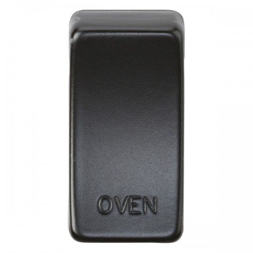 Knightsbridge Grid Matt Black Module Rocker Switch Cover Marked ‘DISH ...