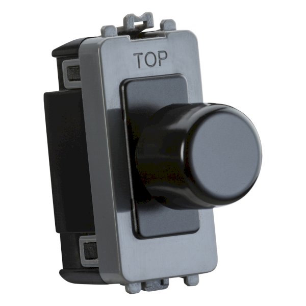 Knightsbridge Grid Matt Black Dimmer Module (GDM200MB) | UKES