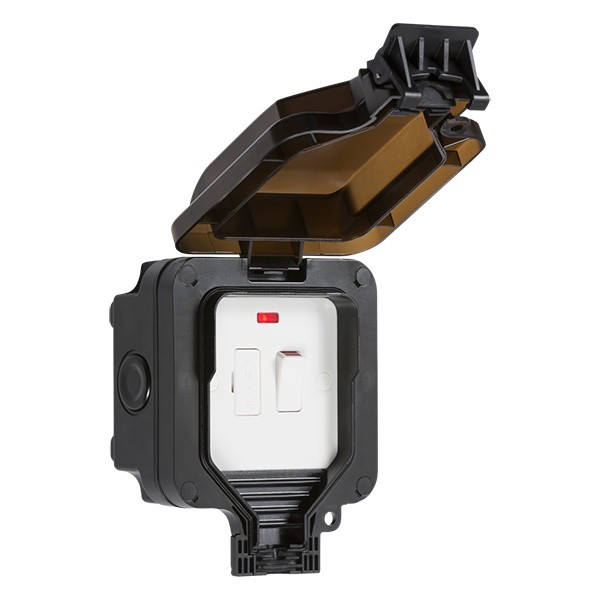 Knightsbridge IP66 13A Switched Fused Spur Unit, Neon (OP63N) | UKES