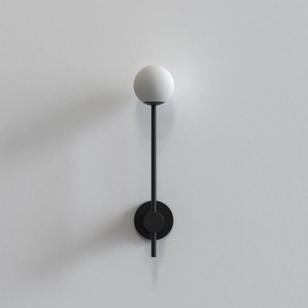 Astro Orb Single Matt Black Bathroom Wall Light (1424004) | UKES