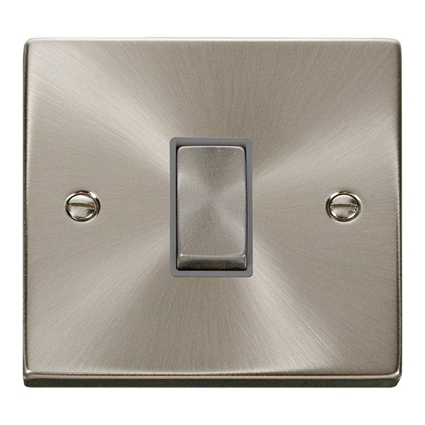 Click Deco Victorian Satin Chrome 1 Gang 2 Way 10AX Ingot Switch with ...