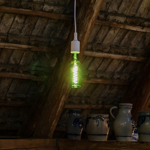 Segula Design Line 8W 2800K Dimmable E27 Green Beer Bottle LED Bulb ...