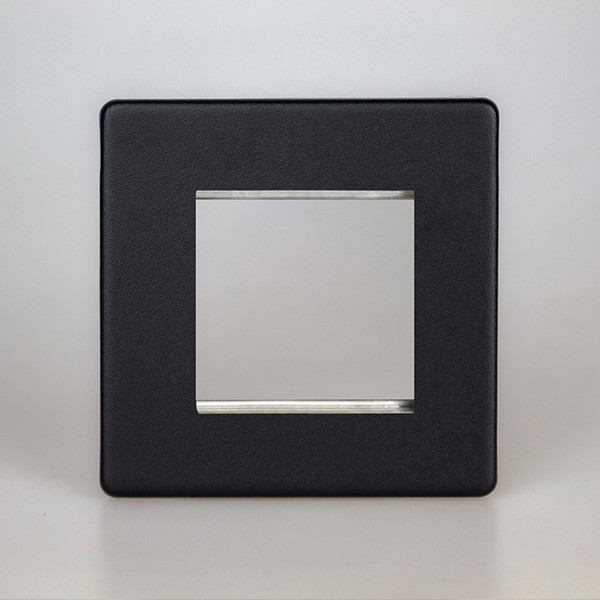 Varilight Urban Screwless Matt Black 1 Gang Twin Aperture DataGrid ...