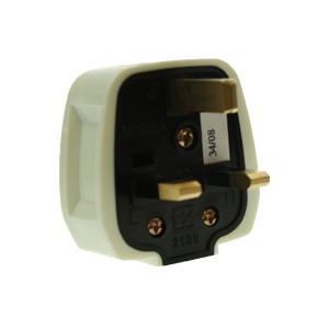 CED White Rubber 13amp 3 Pin Plug, Fused Rubber Plugs, UK Electrical ...