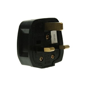 CED Black Rubber 13amp 3 Pin Plug, Fused Rubber Plugs, UK Electrical ...