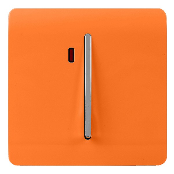 Trendi Orange 1 Gang 20A Rocker Switch with Neon | UKES