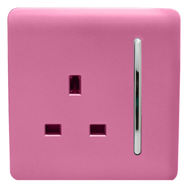 Trendi Pink 1 Gang 13A Long Switched Socket | UKES