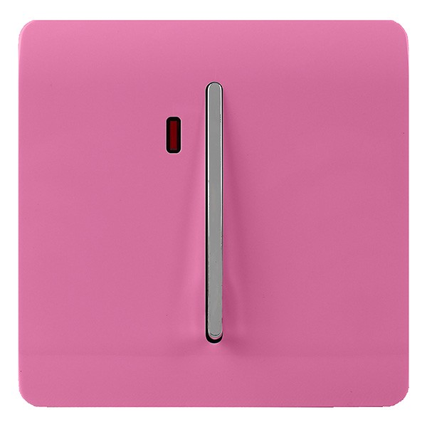 Trendi Pink 1 Gang 45A Rocker Switch with Neon | UKES