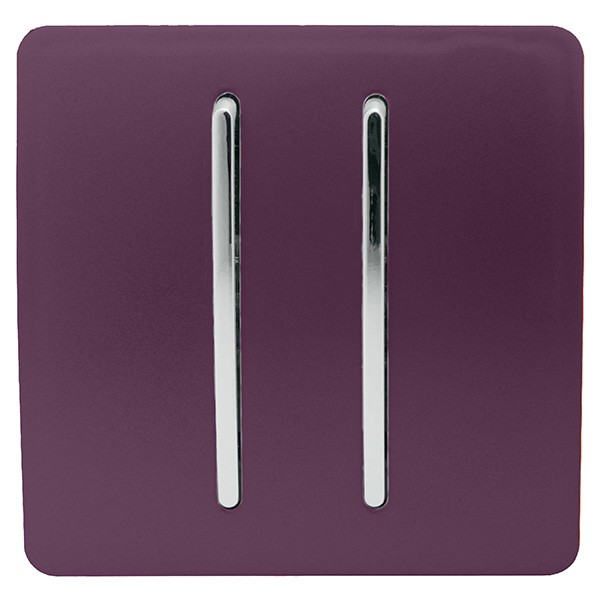 Trendi Plum 2 Gang 2 Way and Intermediate Rocker Light Switch | UKES