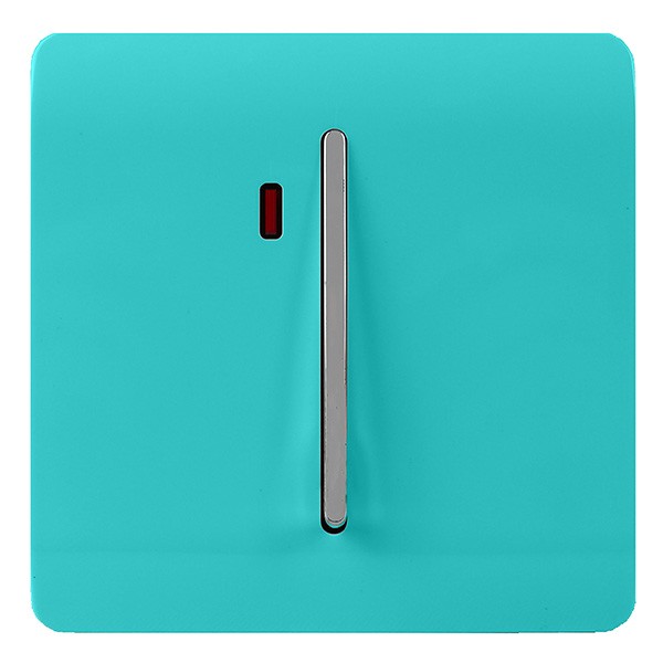 Trendi Bright Teal 1 Gang 20A Rocker Switch with Neon | UKES