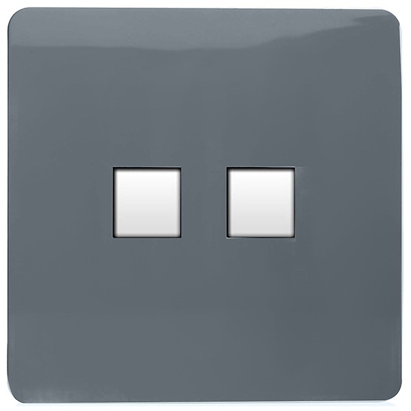 Trendi Warm Grey 2 Gang Telephone Socket | UKES