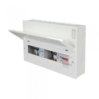 Hager Design 10 Metal 10 Way Split Load (5+5) Consumer Unit with Round ...
