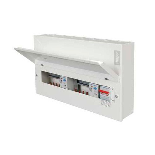 Hager 12 Way Consumer Unit, 100A, 2x100A 30mA RCCB (VML966H) | UKES