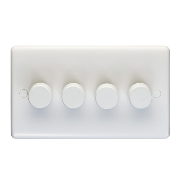 Eurolite Enhance White 4 Gang 400W LED Dimmer Switch | UKES