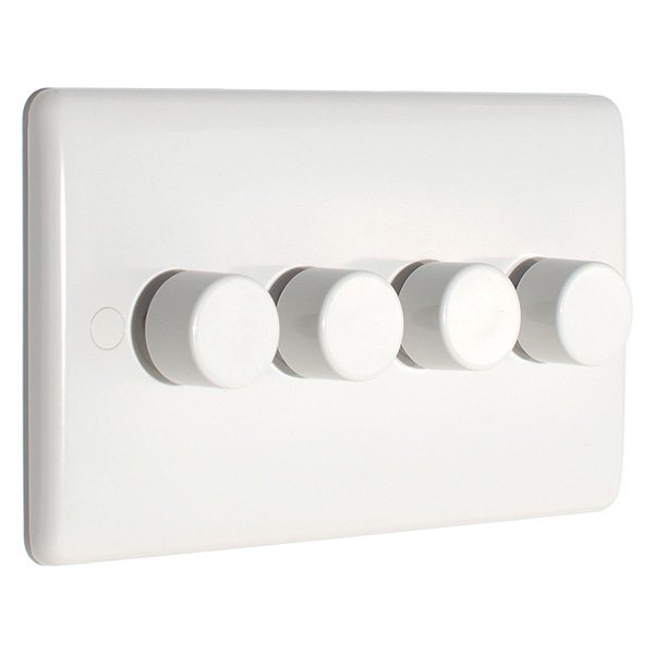 Eurolite Enhance White 4 Gang 400W LED Dimmer Switch | UKES