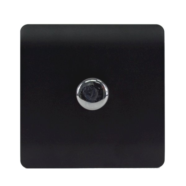 Trendi Matt Black 1 Gang 120W LED Dimmer Switch | UKES